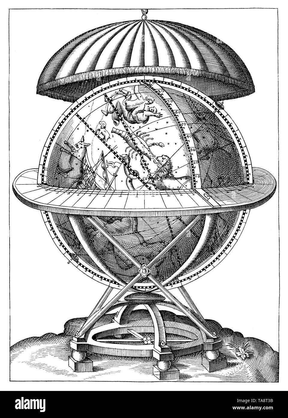 Celestial globe from the year 1584 according to Tycho Brahe's ...