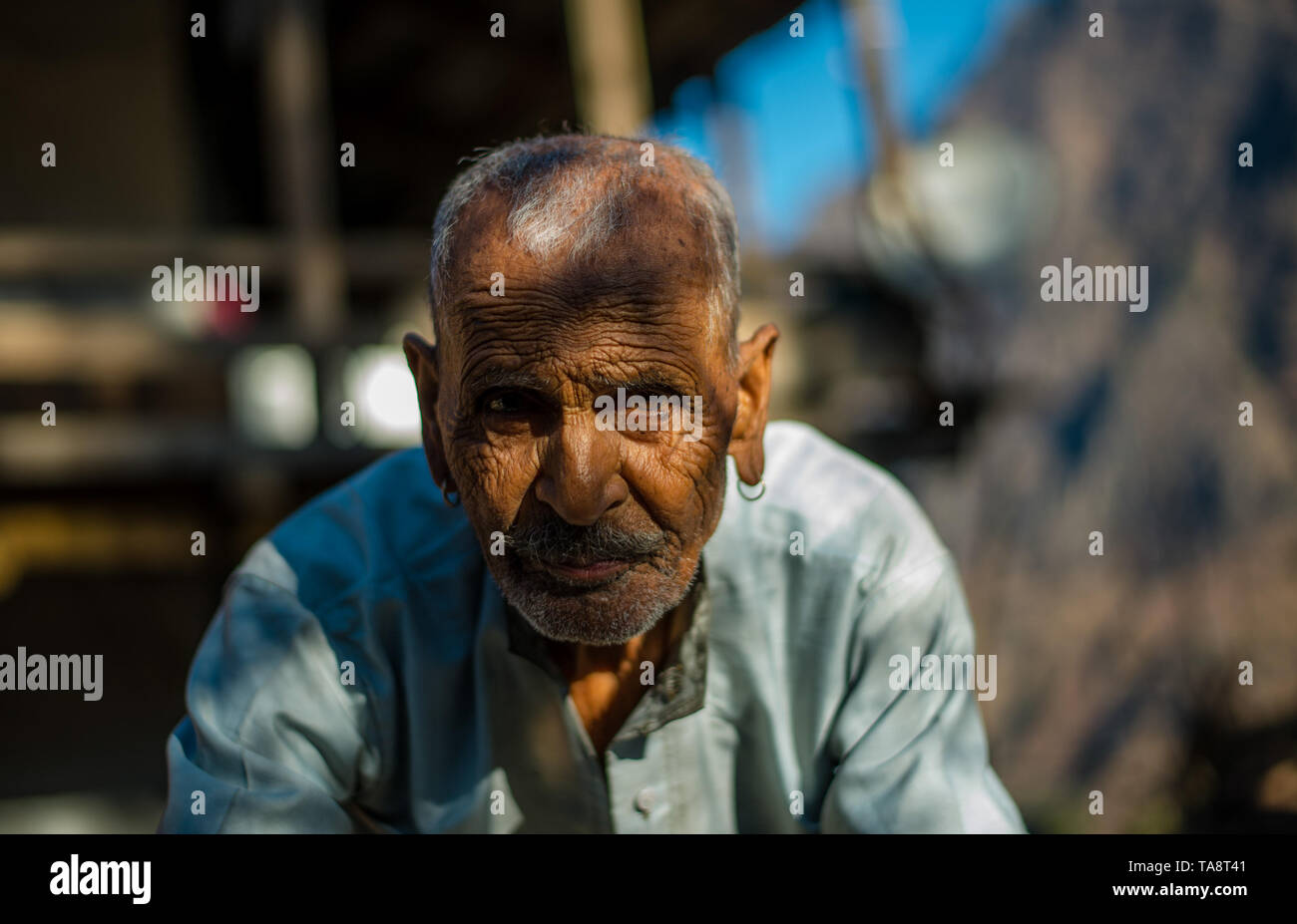 Kullu, Himachal Pradesh, India - January 17, 2019 : Portrait of old man ...