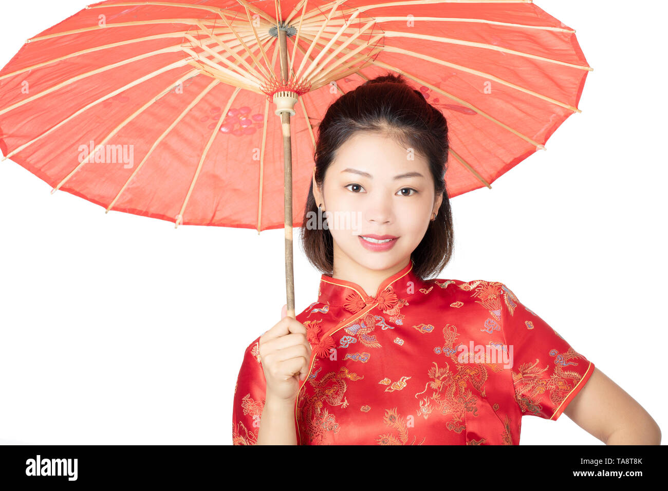 Beautiful Chinese woman wearing a traditional dress known as a ...