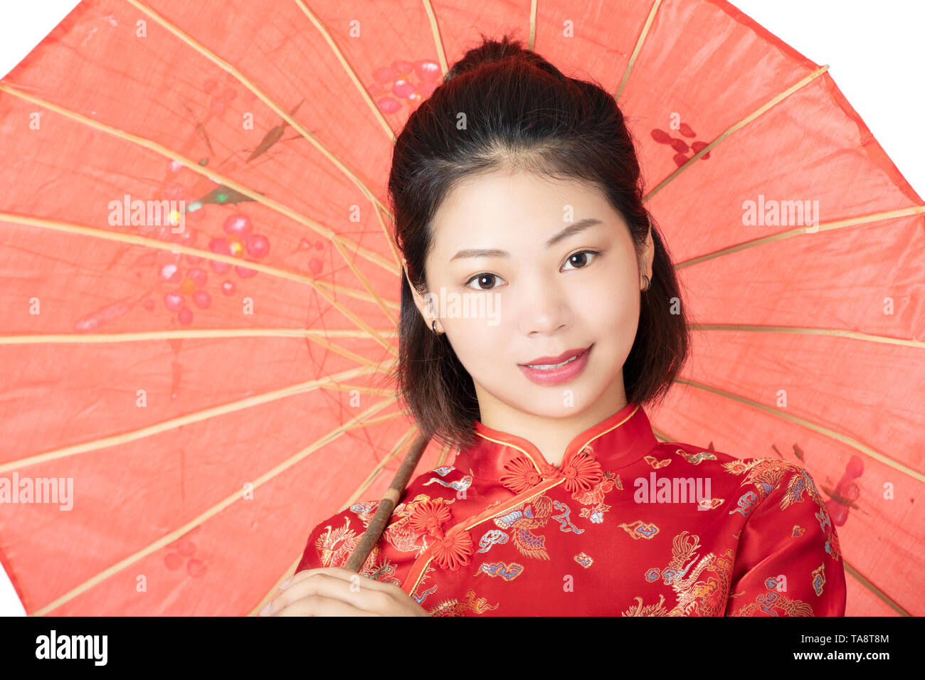 Beautiful Chinese woman wearing a traditional dress known as a ...