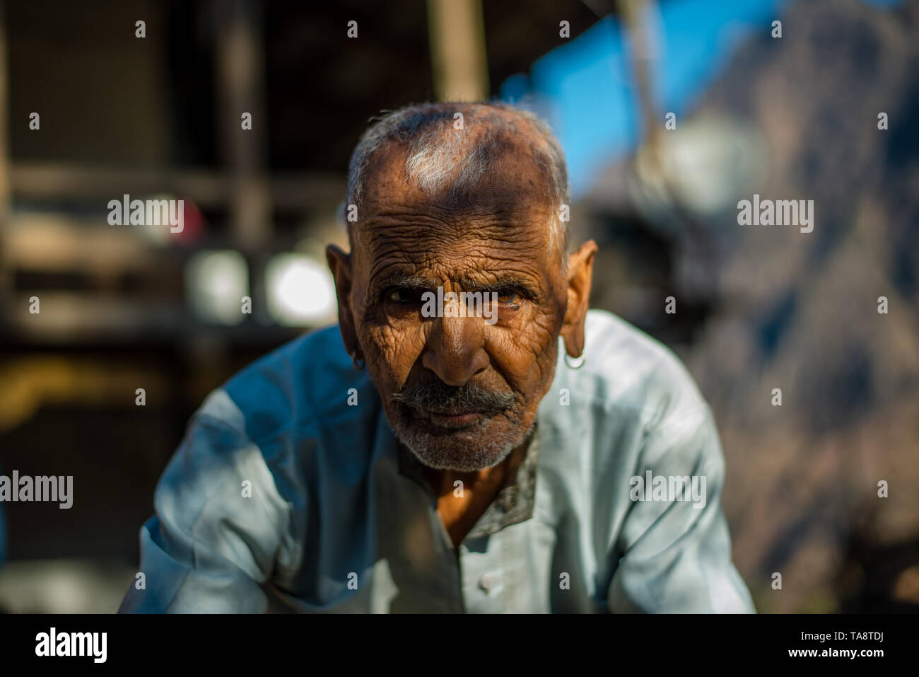 Kullu, Himachal Pradesh, India - January 17, 2019 : Portrait of old man ...