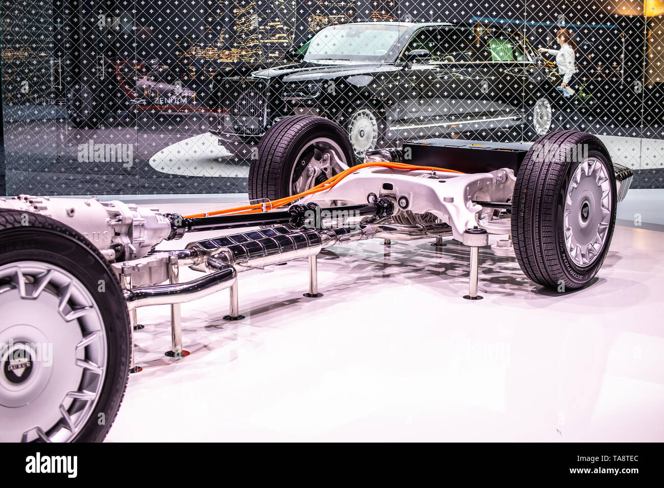 Geneva, Switzerland, March 06, 2019 cross section of Aurus Senat car at ...