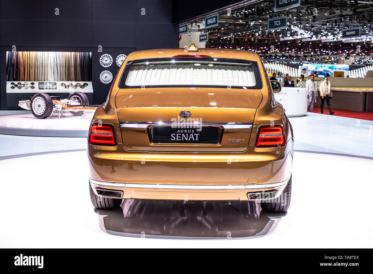 Geneva, Switzerland, March 05, 2019 Aurus Senat car at Geneva ...