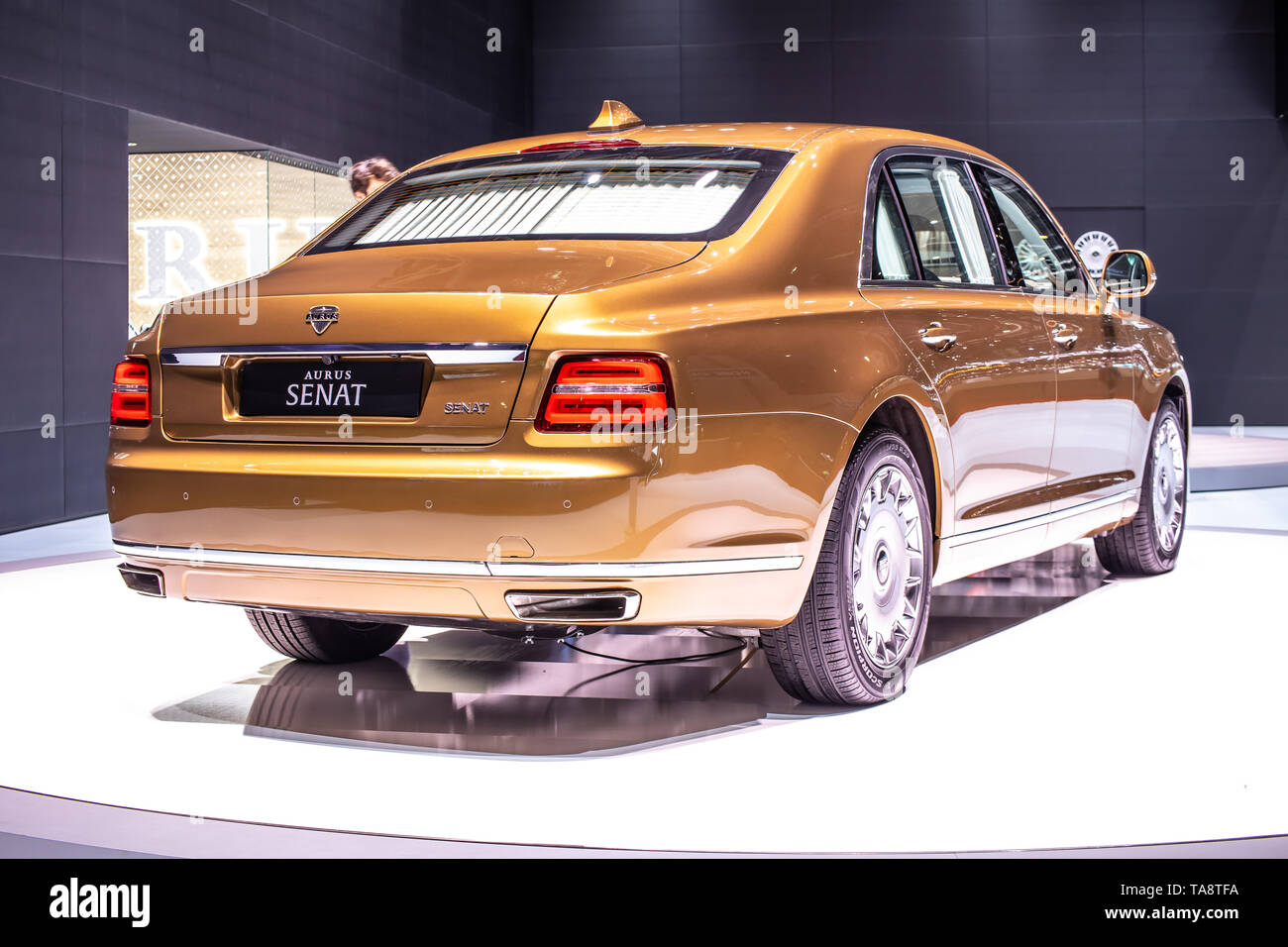 Geneva, Switzerland, March 05, 2019 Aurus Senat car at Geneva ...