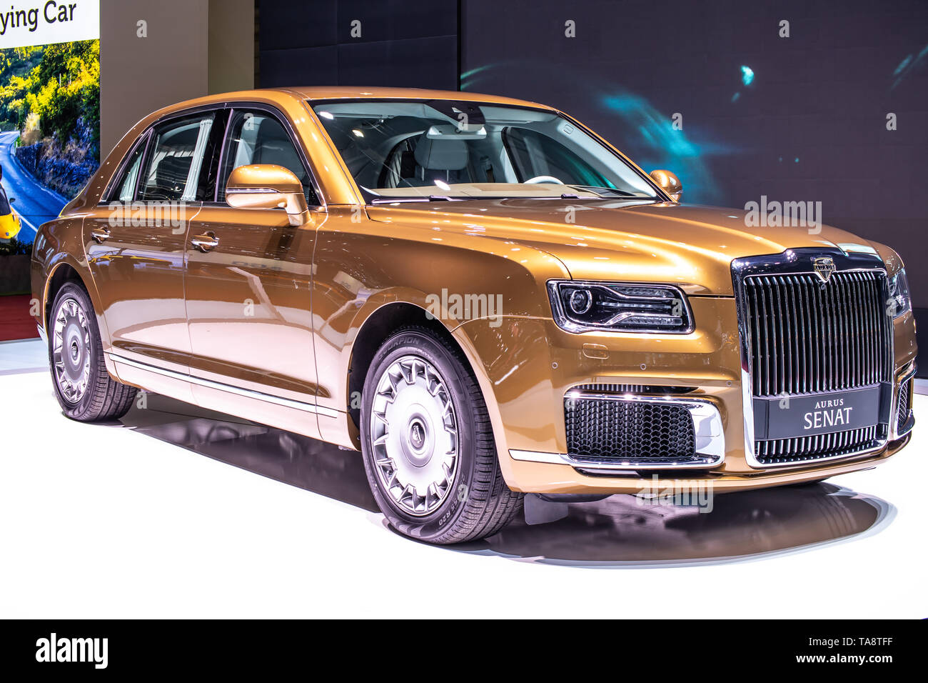 Geneva, Switzerland, March 05, 2019 Aurus Senat car at Geneva ...