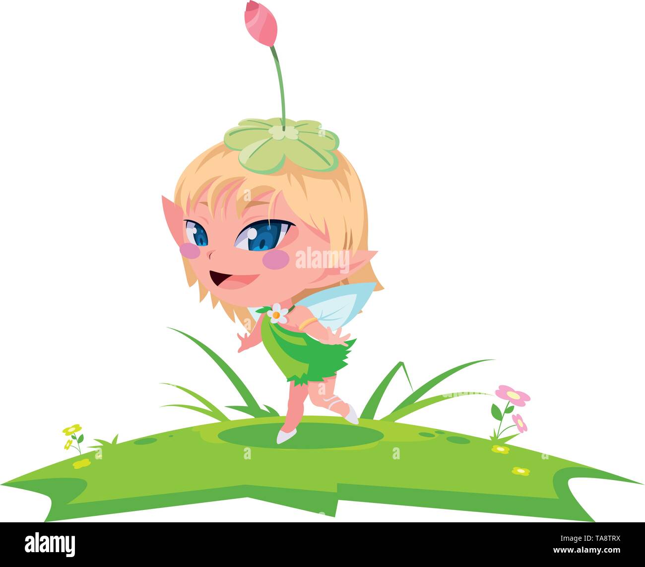 beautiful magic fairy in the camp vector illustration design Stock ...