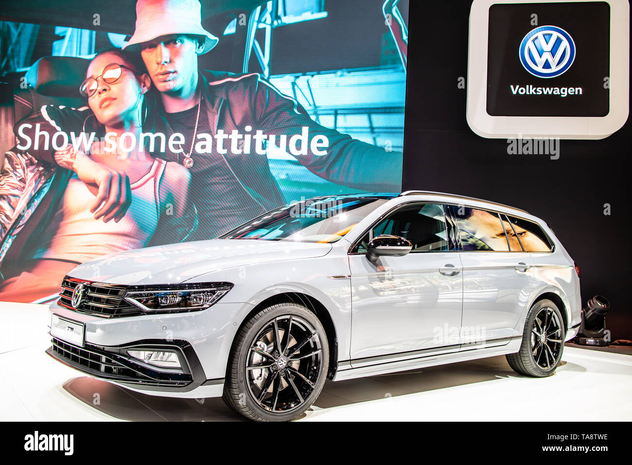 Geneva, Switzerland, March 05, 2019: Volkswagen VW Passat Variant R ...