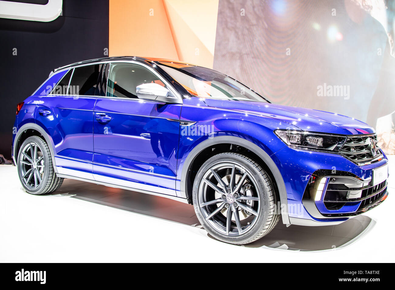 Geneva, Switzerland, March 05, 2019: metallic blue high-performance ...