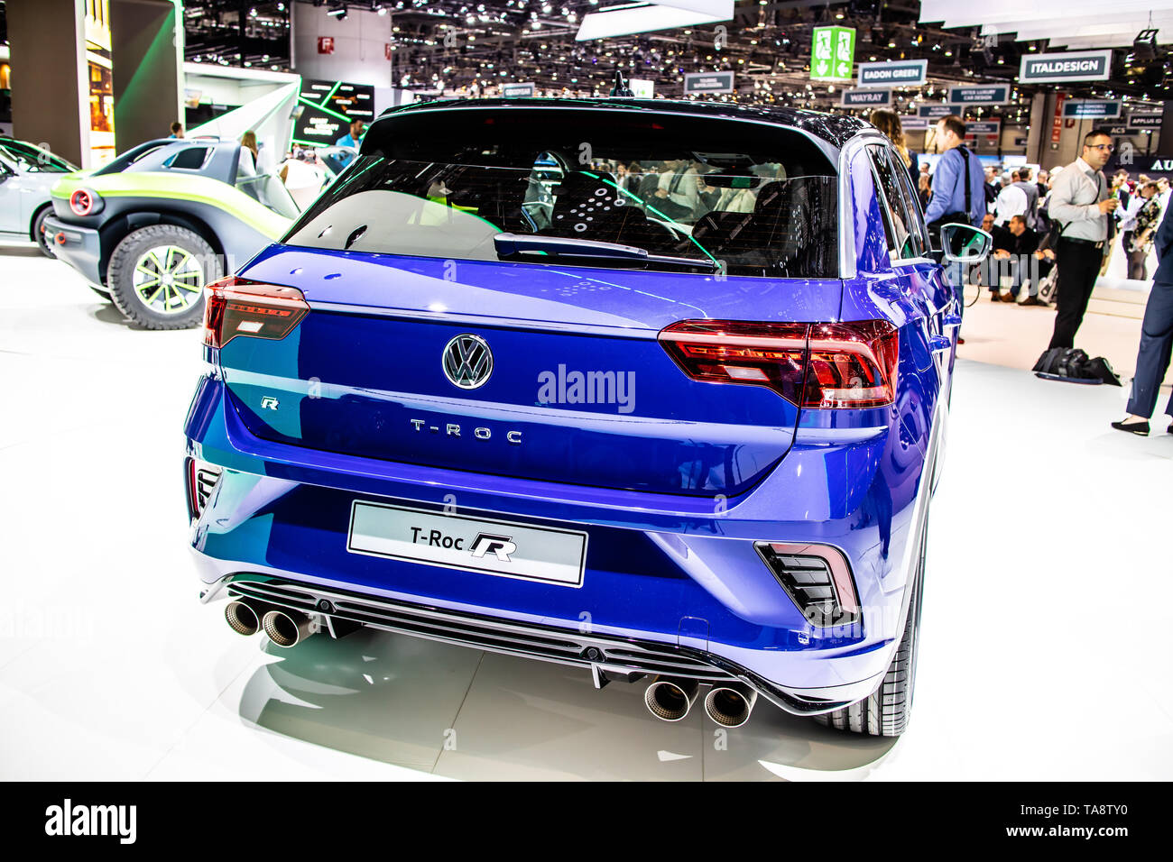 Geneva, Switzerland, March 05, 2019: metallic blue high-performance ...