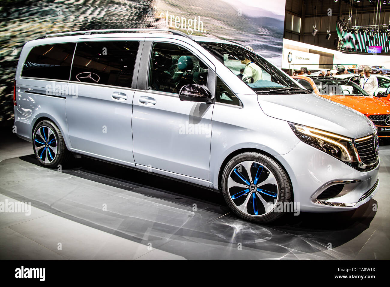 Geneva, Switzerland, March 05, 2019: Mercedes-Benz EQV concept ...