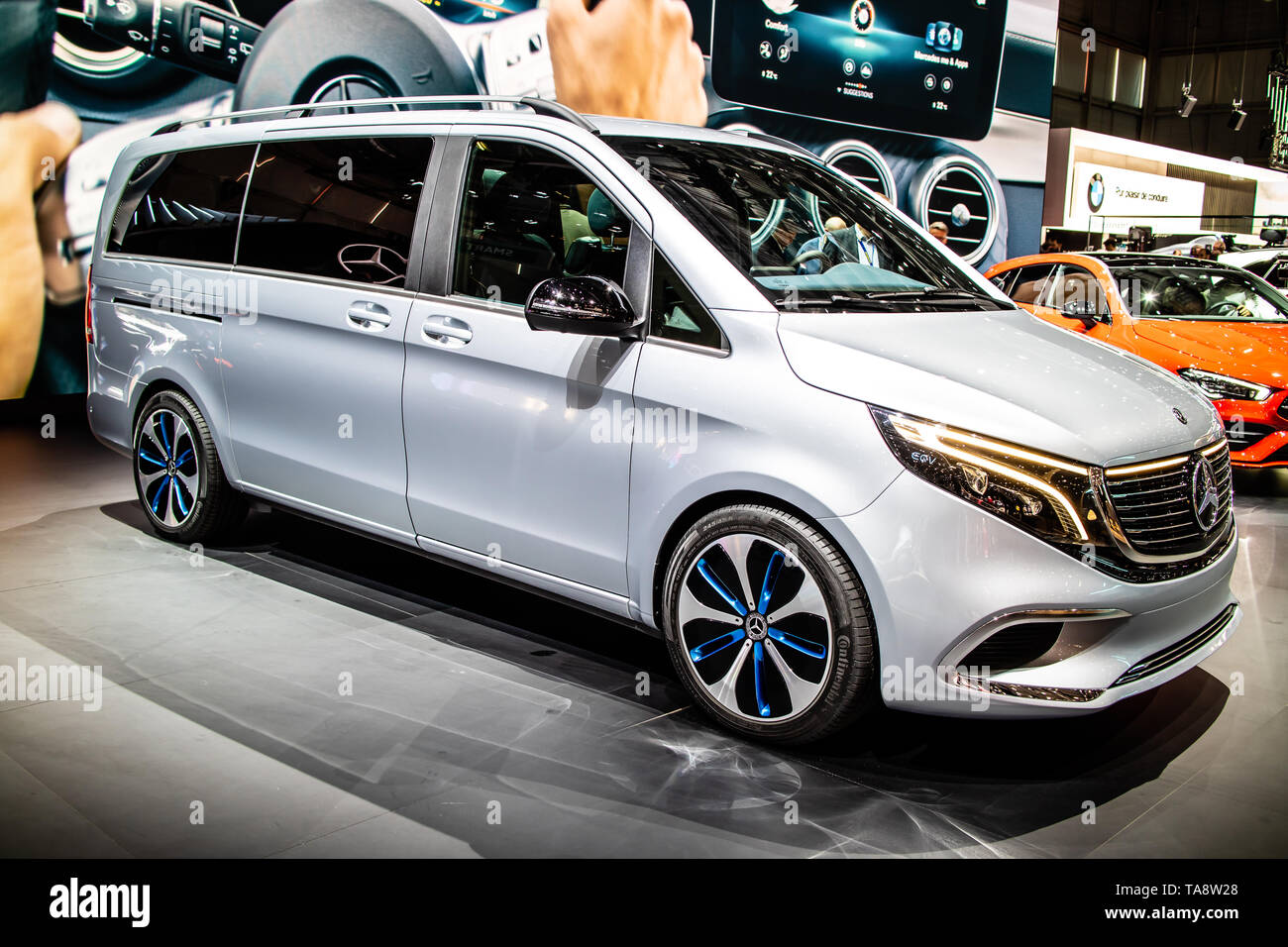 Geneva, Switzerland, March 05, 2019: Mercedes-Benz EQV concept ...