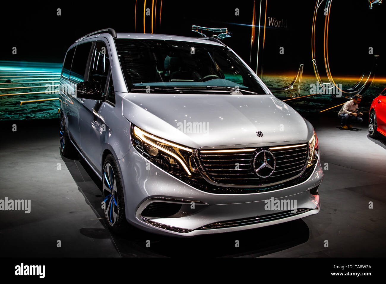 Geneva, Switzerland, March 05, 2019: Mercedes-Benz EQV concept ...