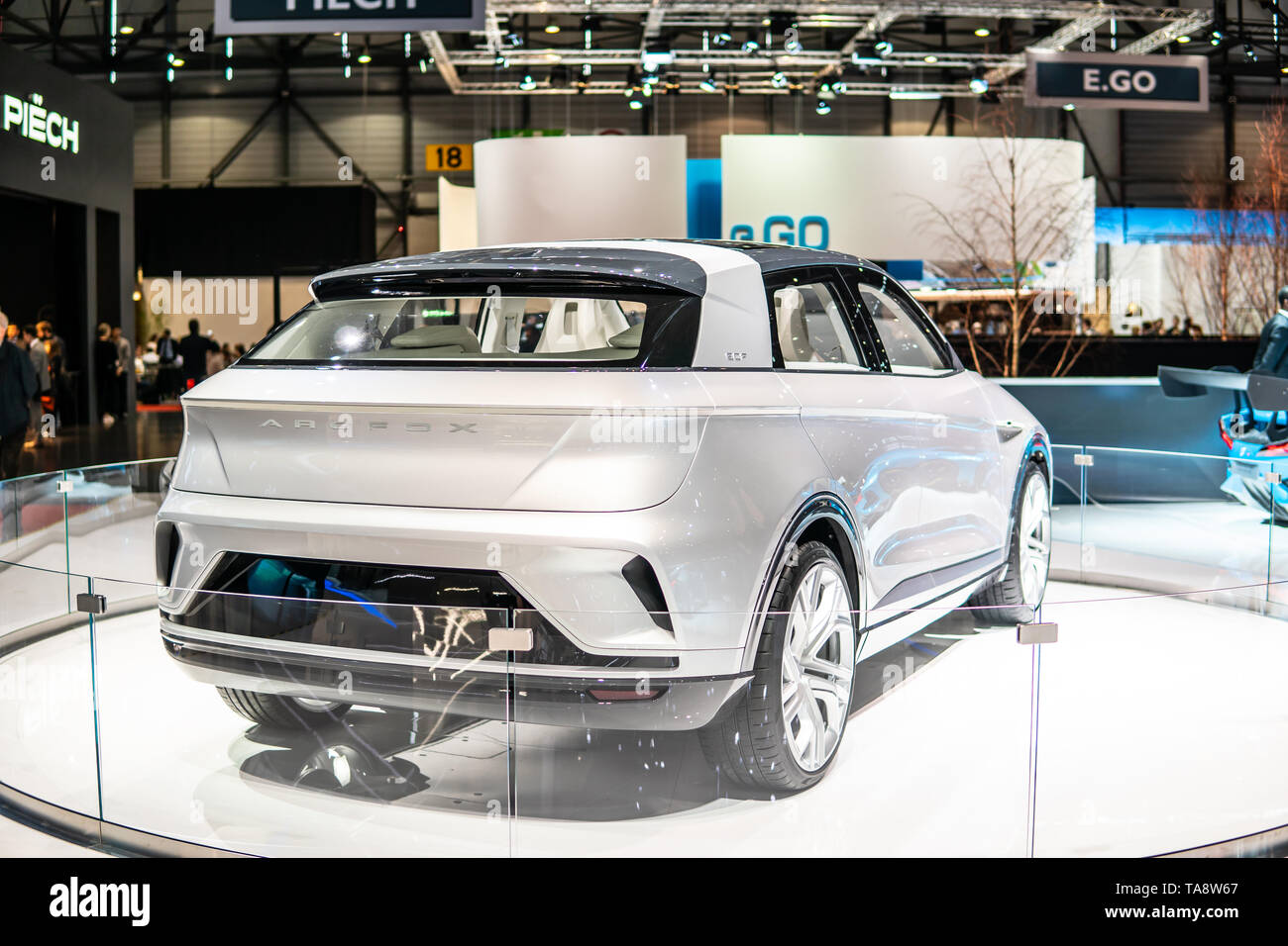 Geneva, Switzerland, March 07, 2019 Arcfox ECF Concept Prototype Car at Geneva International ...