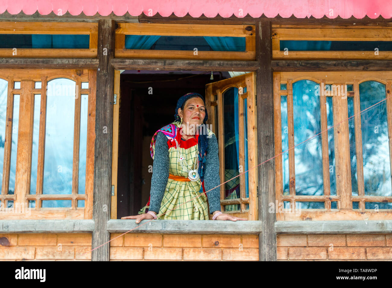 Kullu, Himachal Pradesh, India - January 25, 2019 : himachali woman in ...