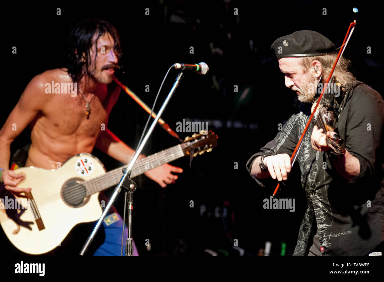 Gypsy punk band Gogol Berdello: Eugene Hutz (singer) and Sergey ...