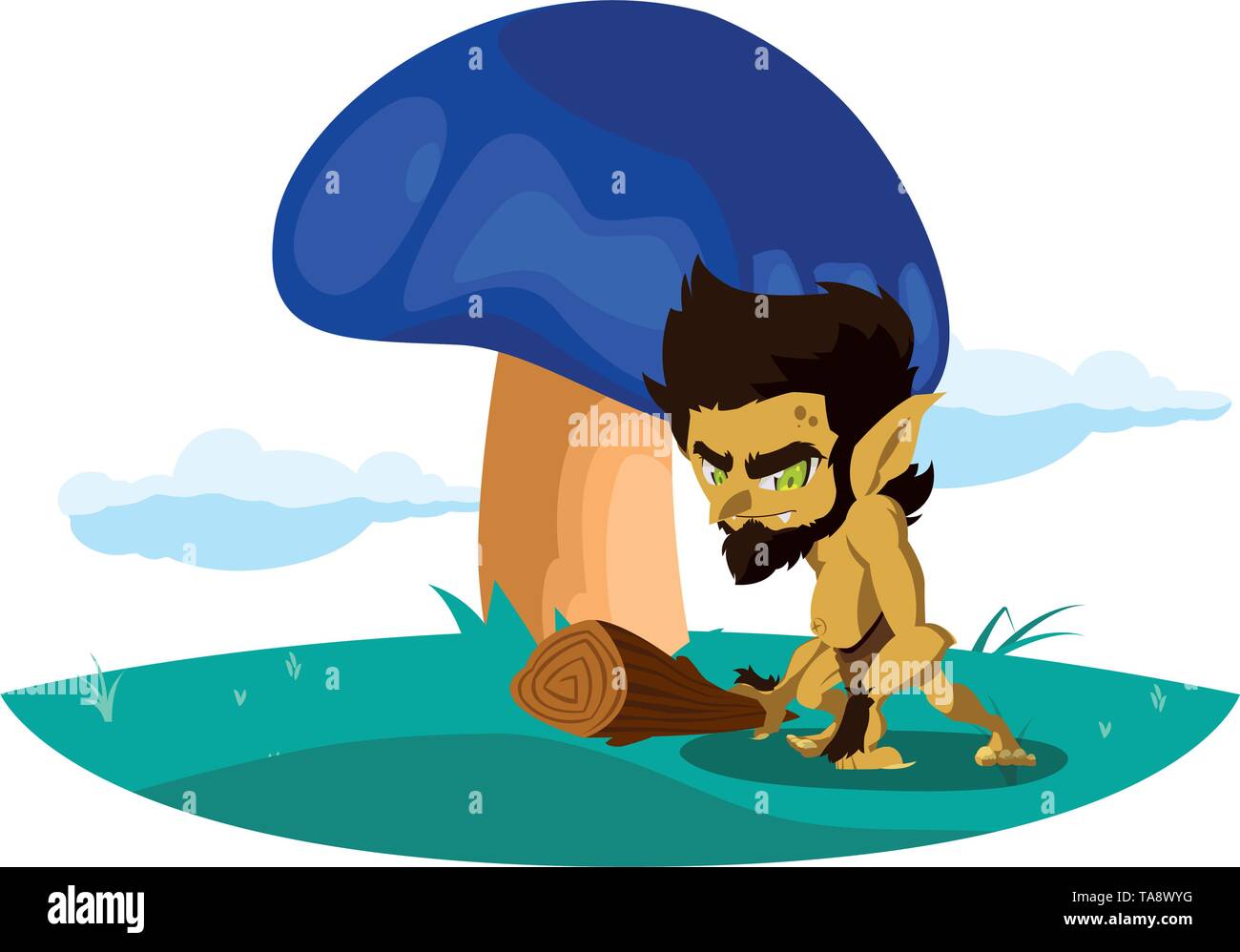 caveman gnome in the camp magic character vector illustration design ...