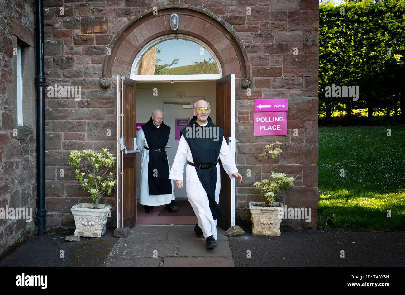 Monks Father Mark Caira (front) and Father Leonard Norman from the ...