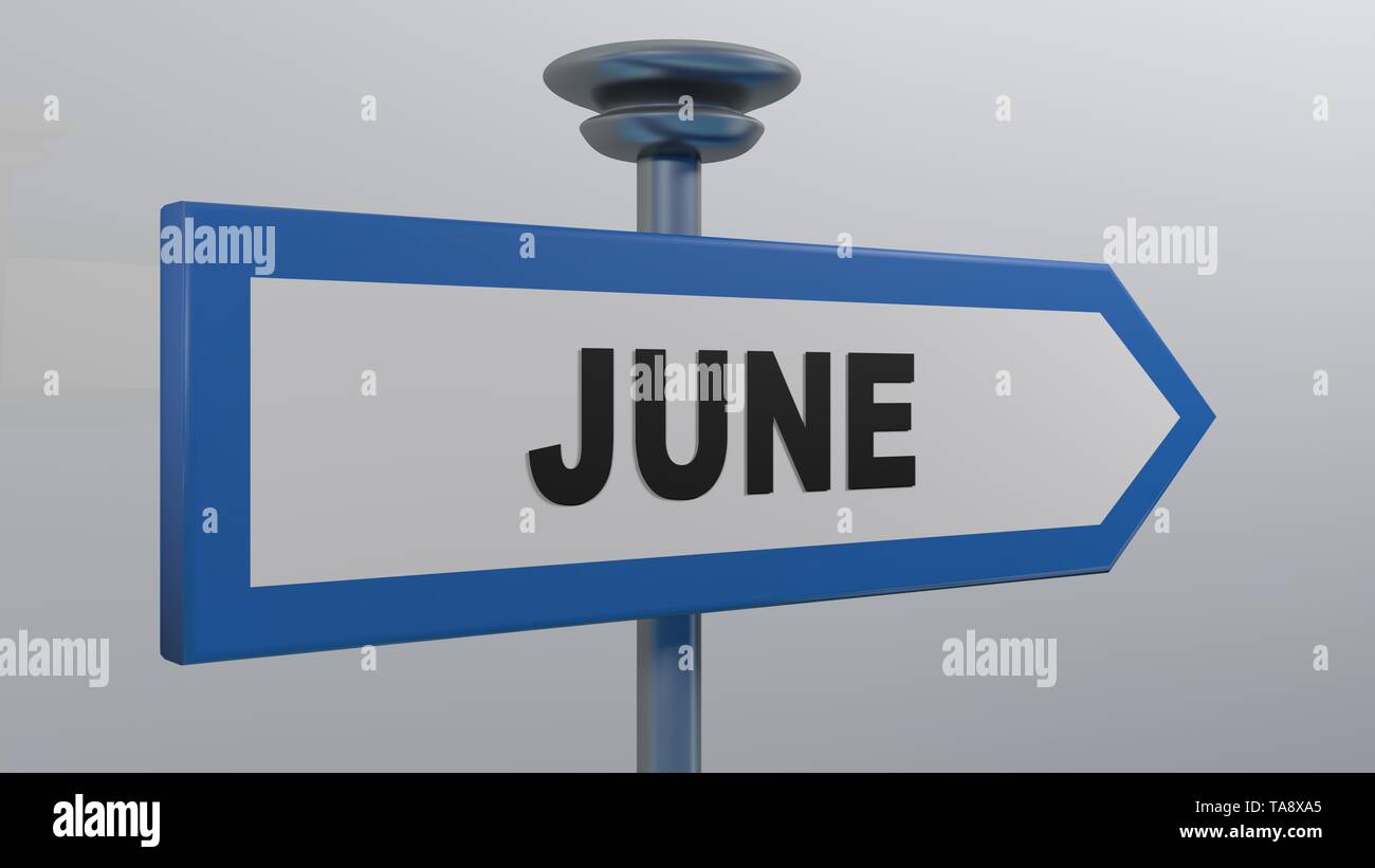 June blue arrow street hi-res stock photography and images - Alamy