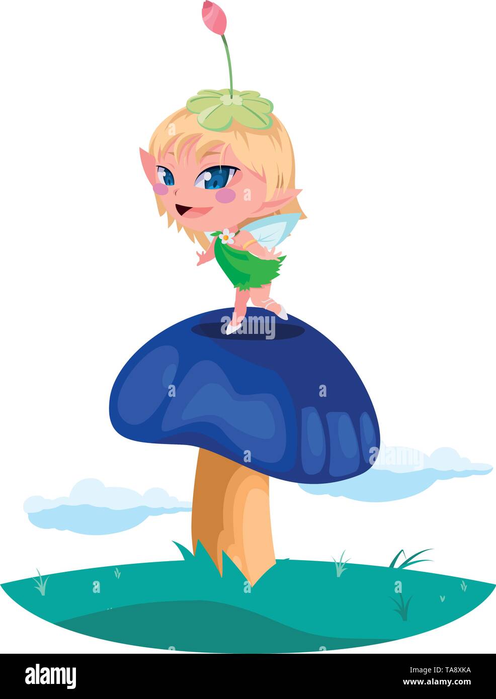 beautiful magic fairy in the camp vector illustration design Stock ...