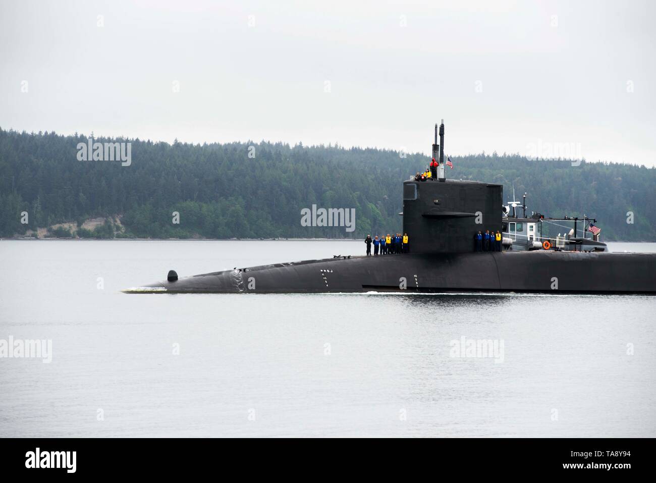 INDIAN ISLAND, Wash. (May 13, 2019) The guided-missile submarine USS ...
