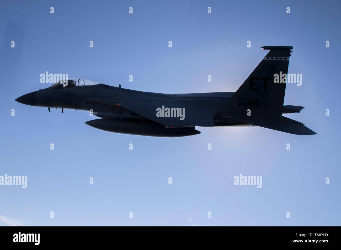 An F-15C Eagle pilot assigned to the 40th Flight Test Squadron flies ...