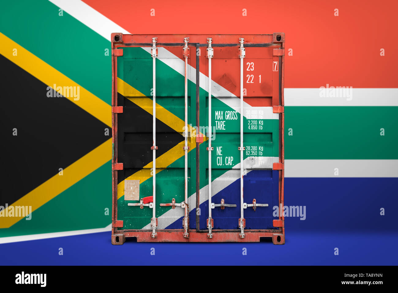 The concept of South African Republic export-import, container ...