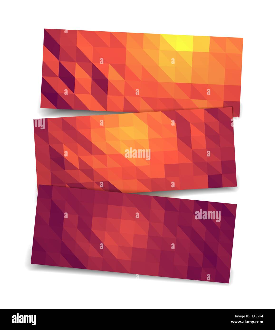 Low poly banners set polygonal tags design advertising mock up copy ...