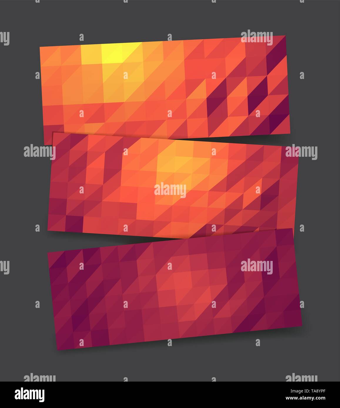 Low poly banners set polygonal tags design advertising mock up copy ...