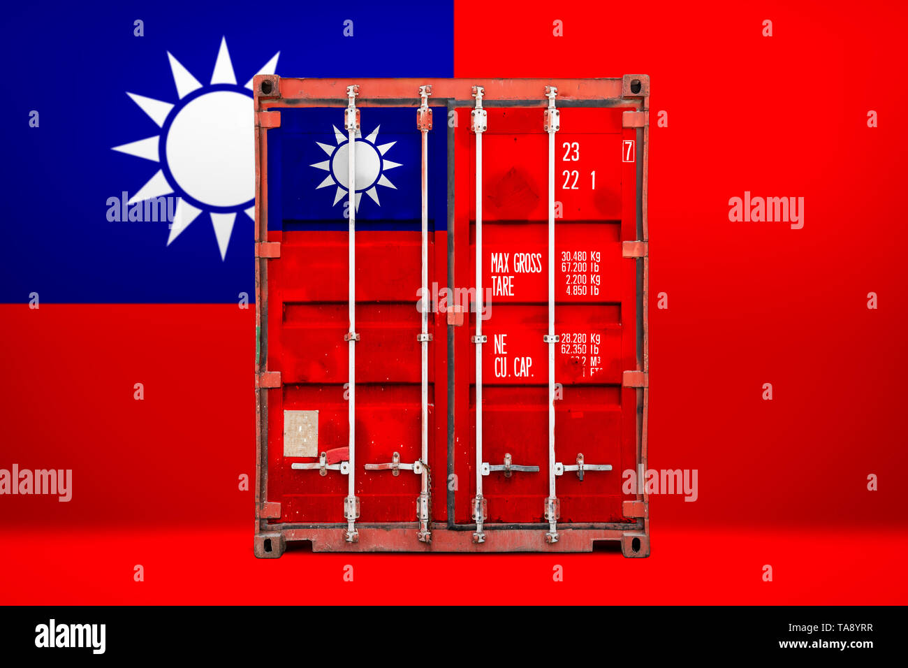 The concept of Taiwan export-import, container transporting and ...