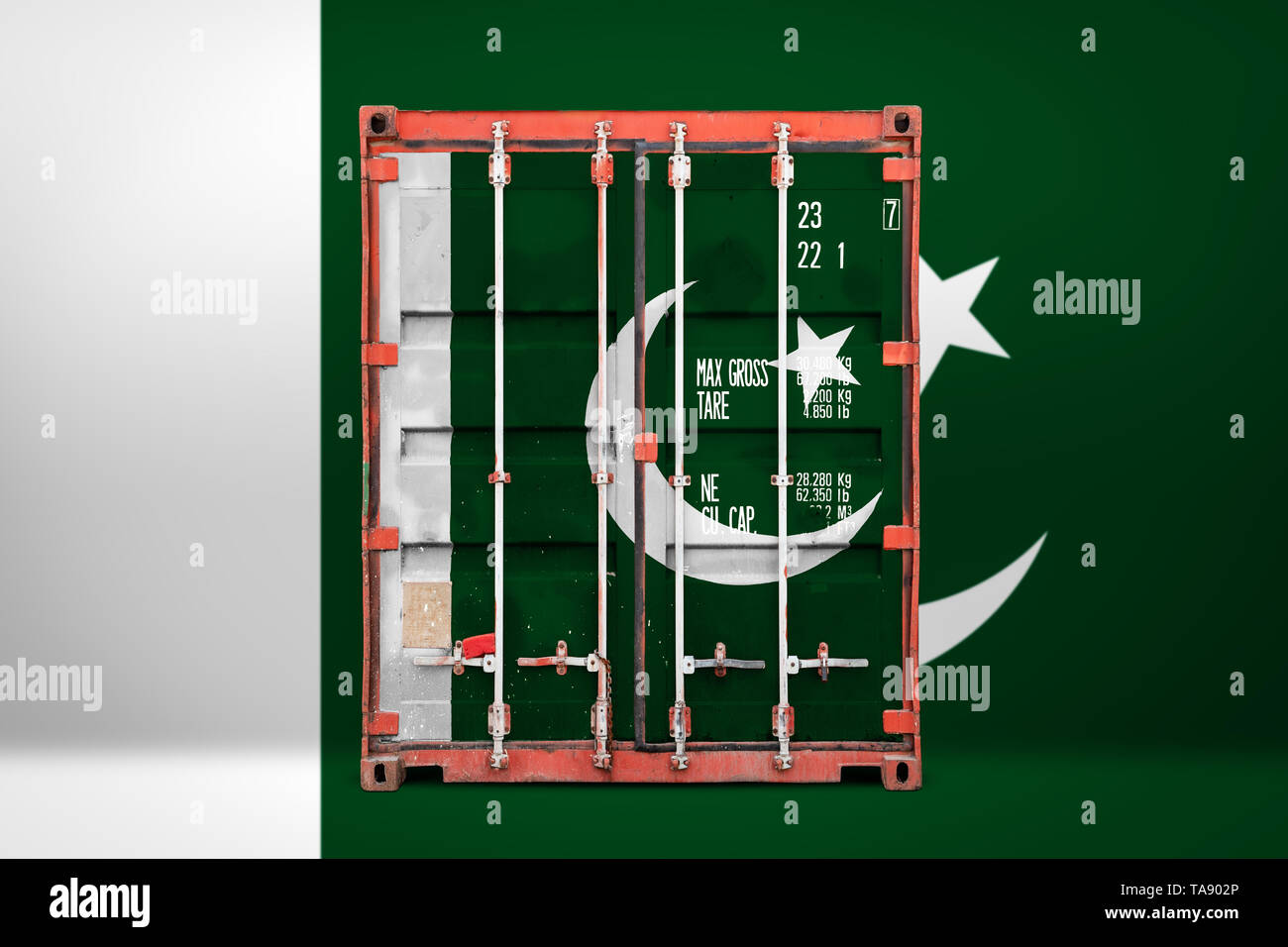 The concept of Pakistan export-import, container transporting and ...