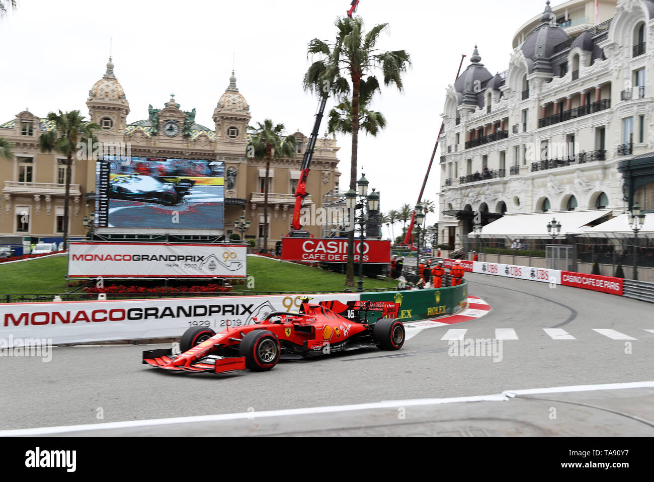 Ferrari's Charles Leclerc passes the Casino turn next to the Casino ...