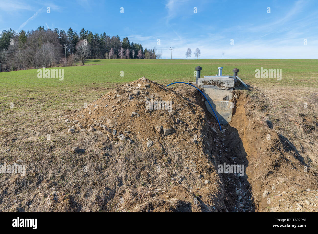 Digged drinking water reservoir of a well and natural spring, Germany ...