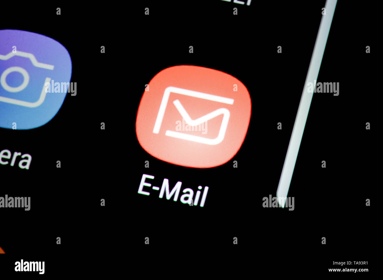 Smartphone, display, ext., e-mail, Display, App, E-Mail Stock Photo - Alamy