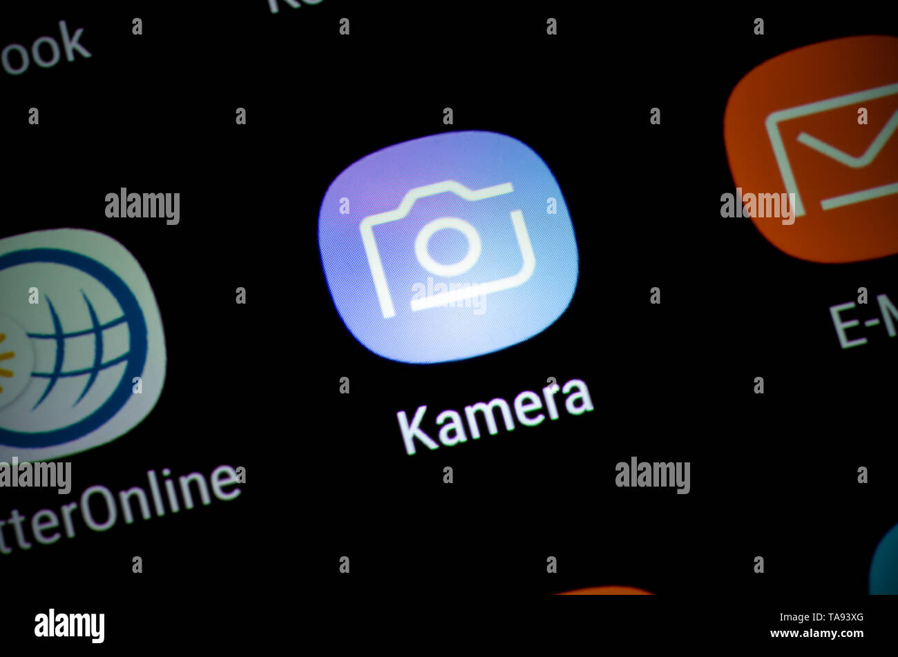 Smartphone, display, ext., camera, Display, App, Kamera Stock Photo - Alamy