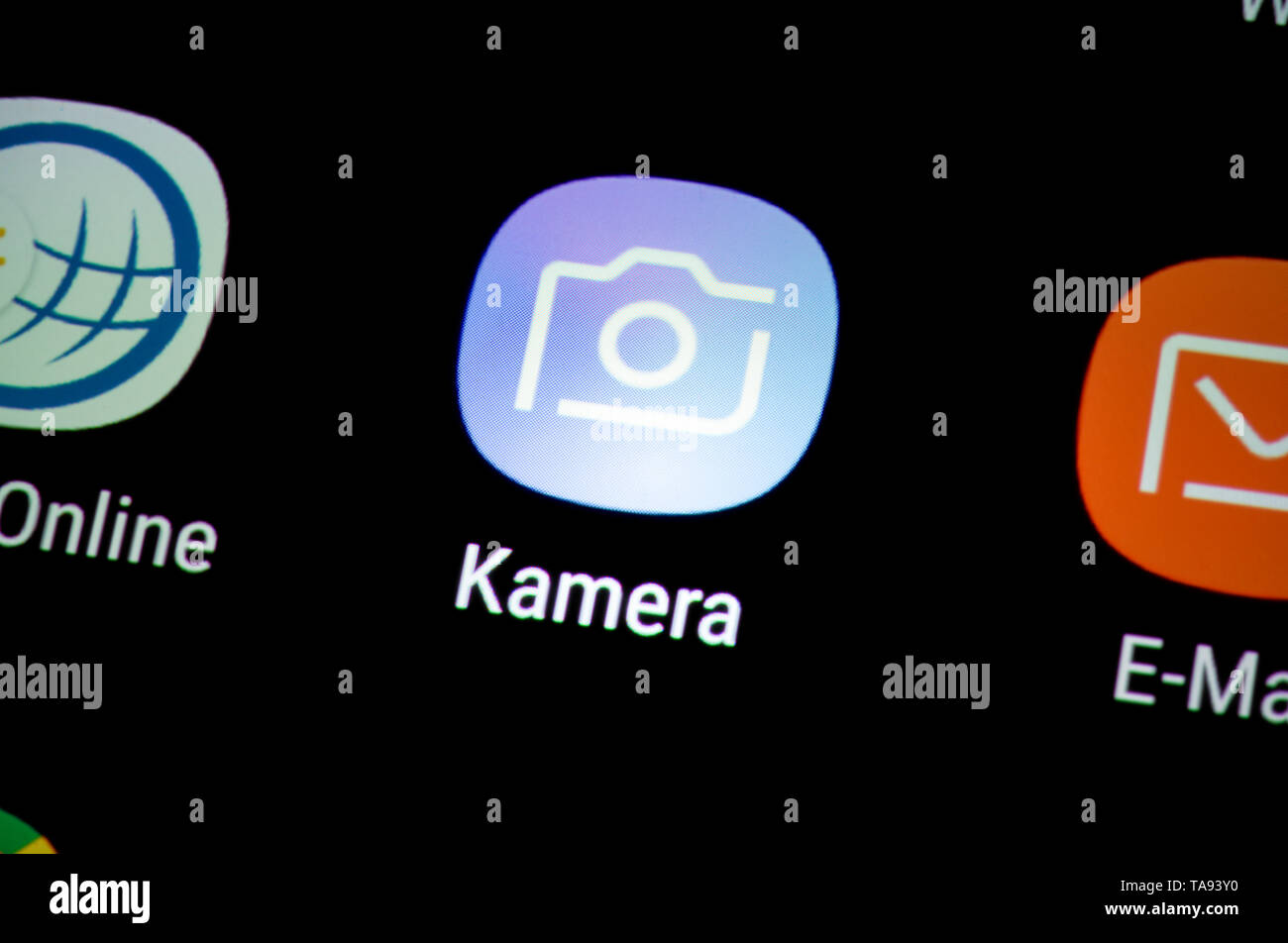 Smartphone, display, ext., camera, Display, App, Kamera Stock Photo - Alamy