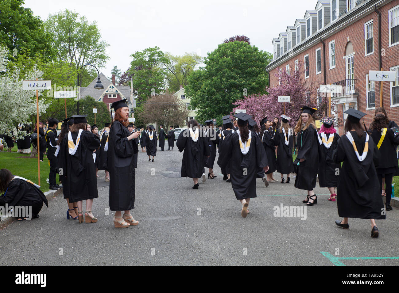 Students lining up for procession for graduation at Smith College in ...