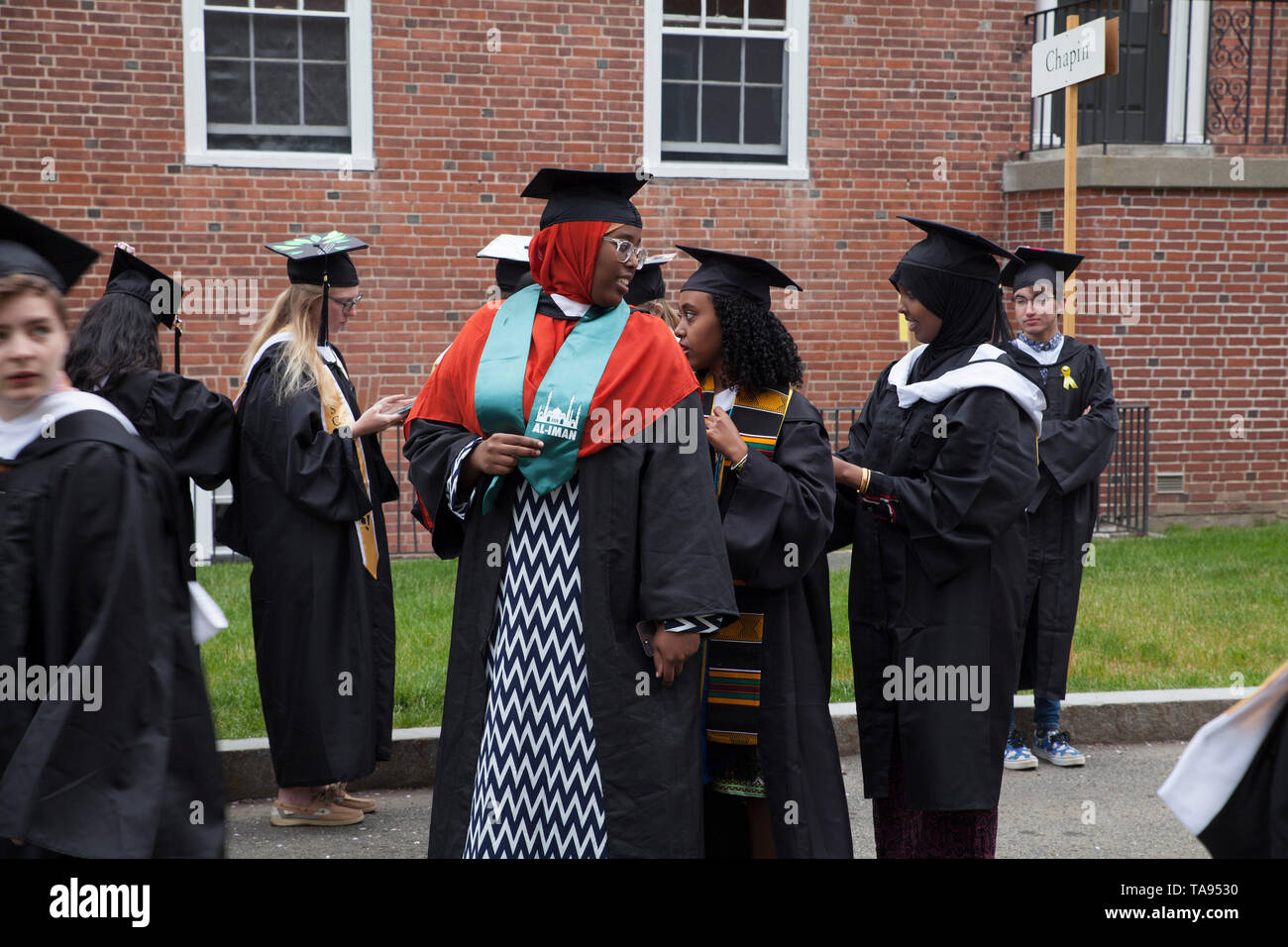 Students lining up for procession for graduation at Smith College in ...