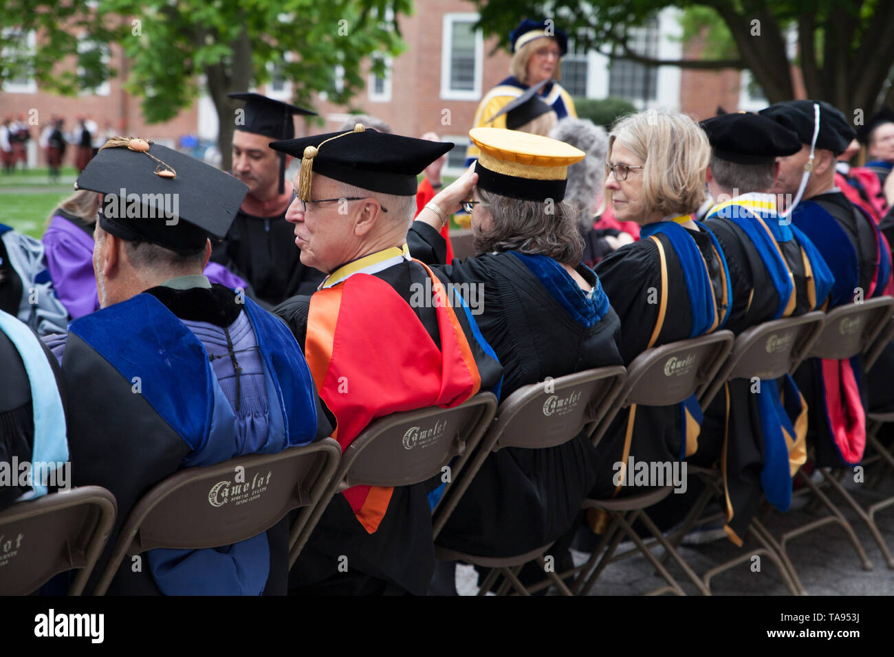 Faculty sits waiting for graduation ceremony to begin at Smith College ...