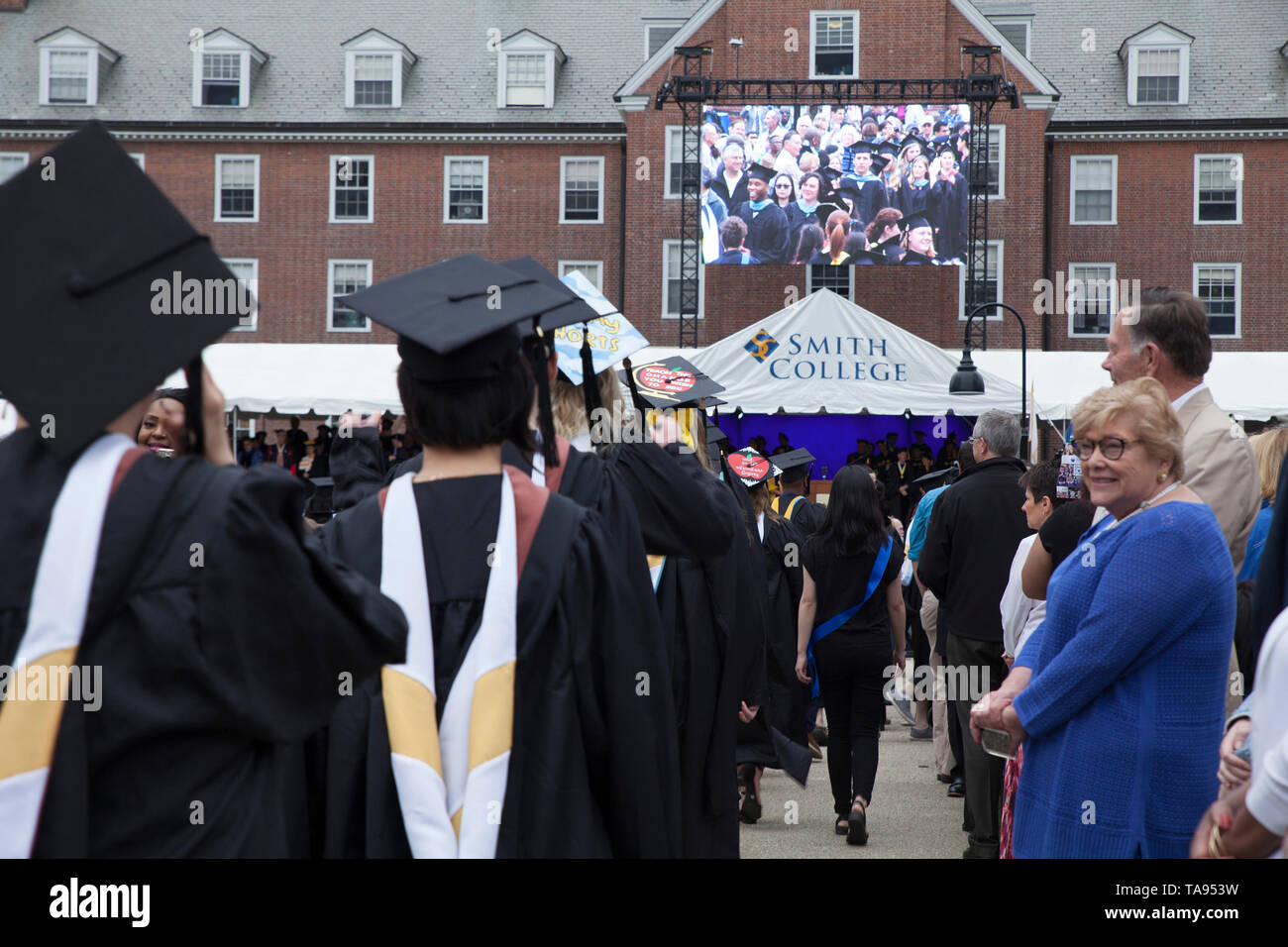Students graduate from Smith College in Northampton, Massachusetts ...