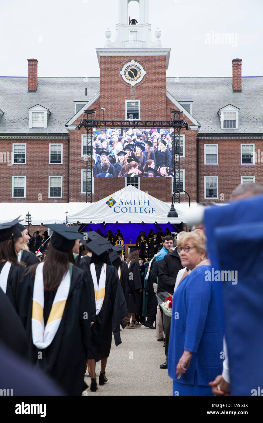 Students graduate from Smith College in Northampton, Massachusetts ...