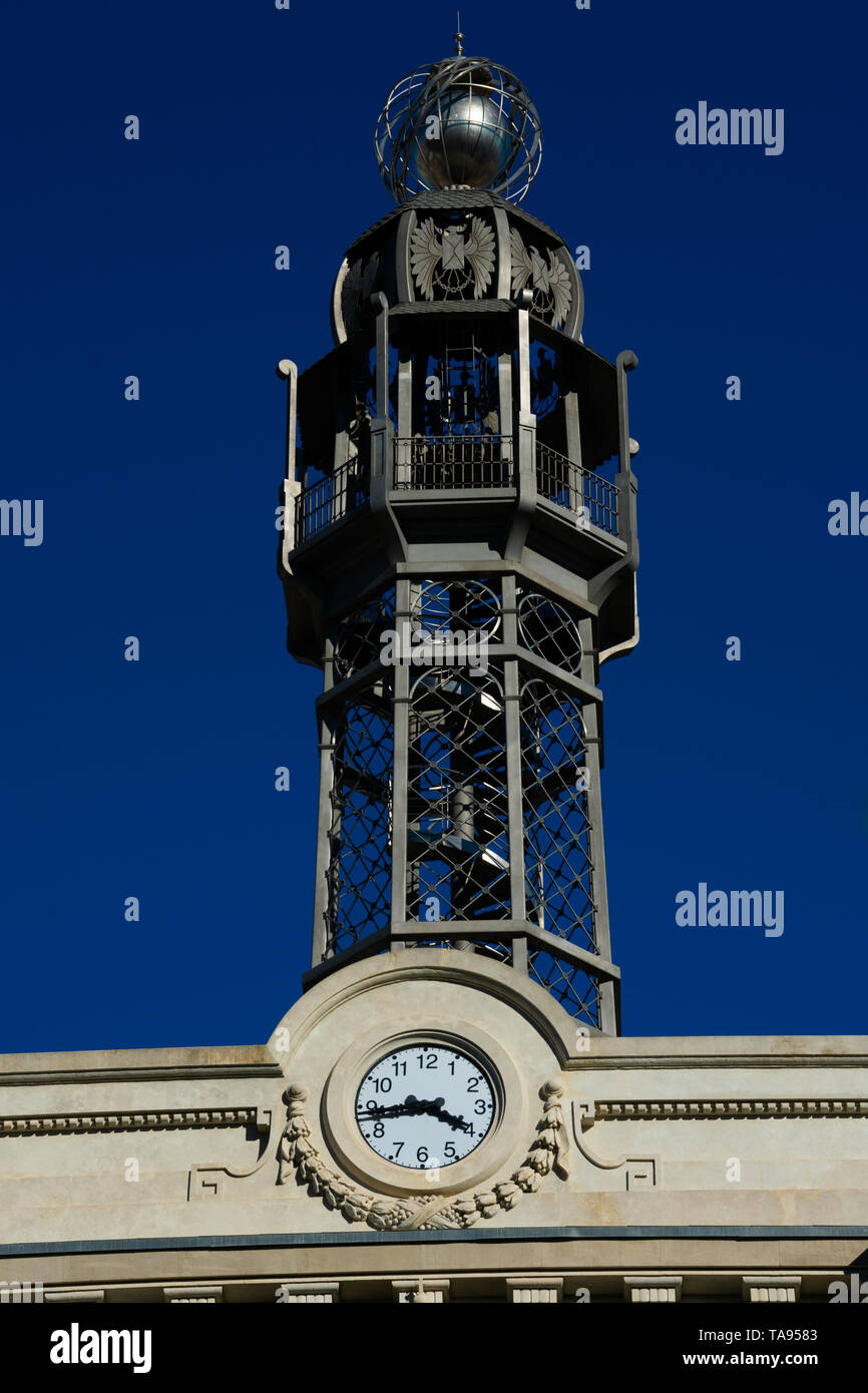 Post and telegraph building tower (Oficina de Correos) near Town Hall ...