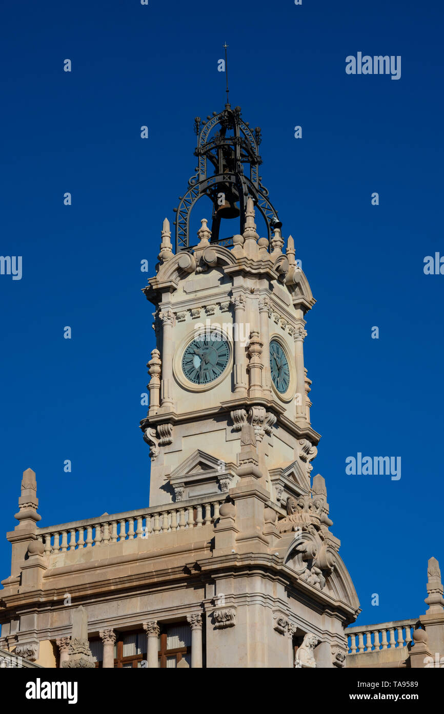 Architecture clock tower town hall building facade baroque style hi-res ...