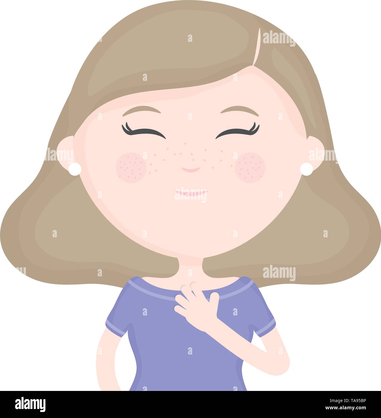 cute little girl character vector illustration design Stock Vector ...