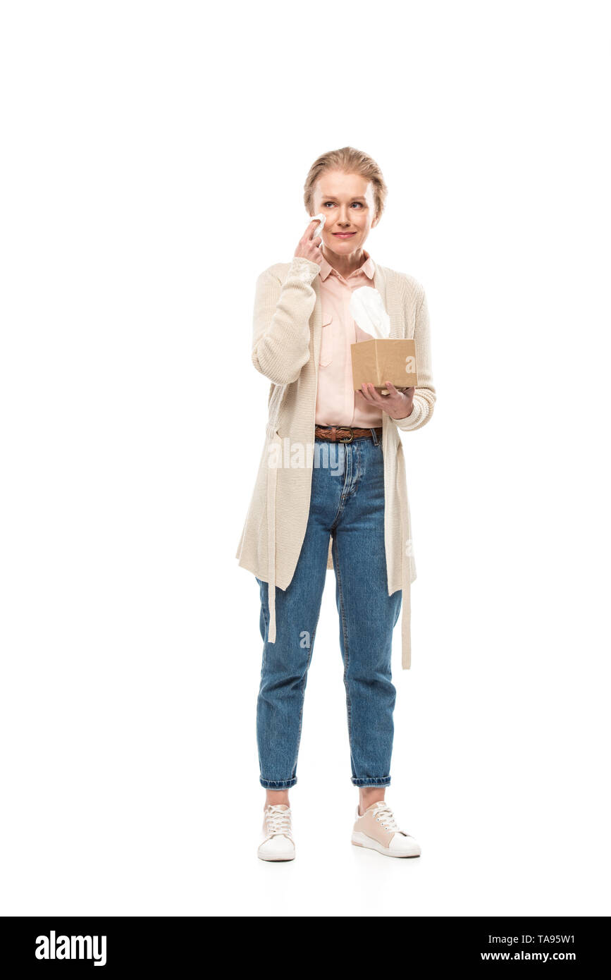 Woman crying box tissues hi-res stock photography and images - Alamy