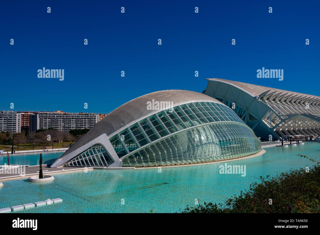 Valencia, Spain. February 6, 2019. Hemisferic building. City of Arts ...