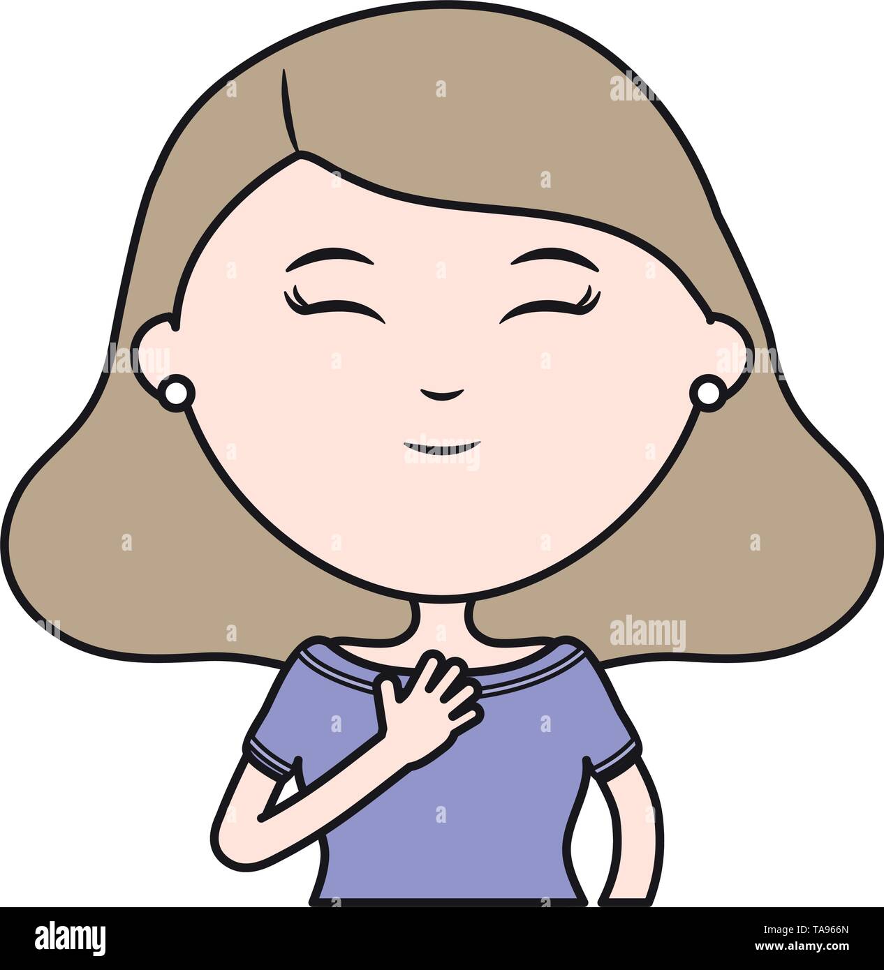 cute little girl character vector illustration design Stock Vector ...