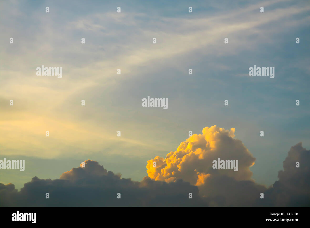 sunset silhouette cloud sunshine in dark sky soft cloud background Stock Photo - Alamy