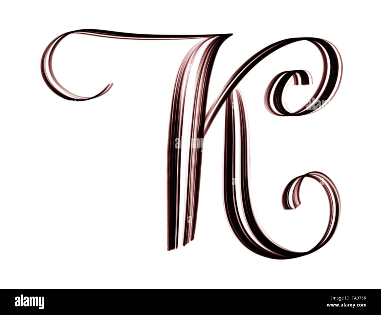 Hand lettering of capital K isolated on white background Stock Photo ...