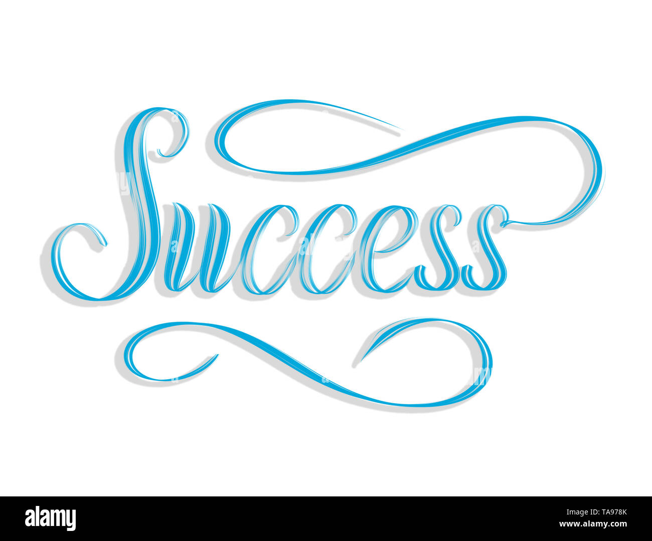The word Success hand lettered with shadow on white background Stock ...