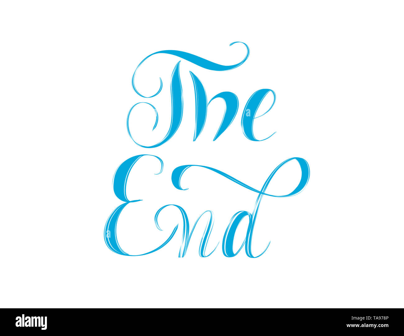 The End - blue hand lettering isolated on white background Stock Photo ...